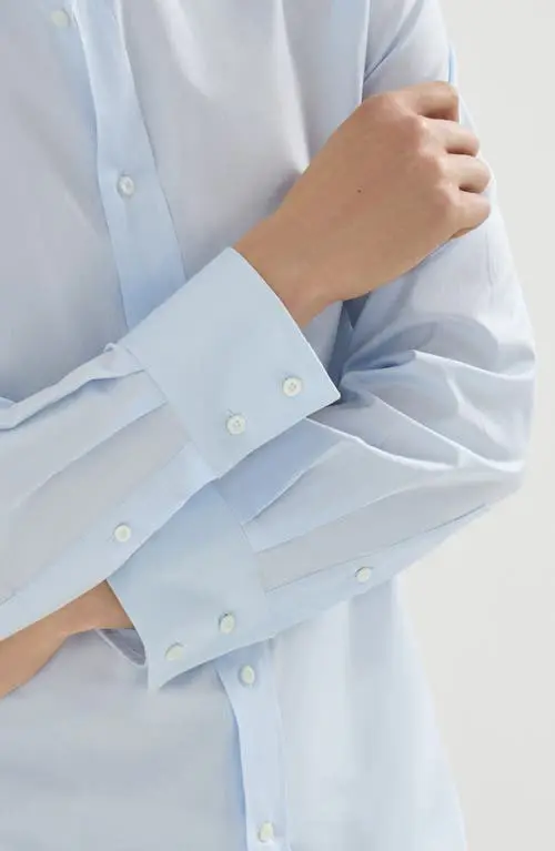 Brunello Cucinelli Twill Shirt With Spread Collar - Azure