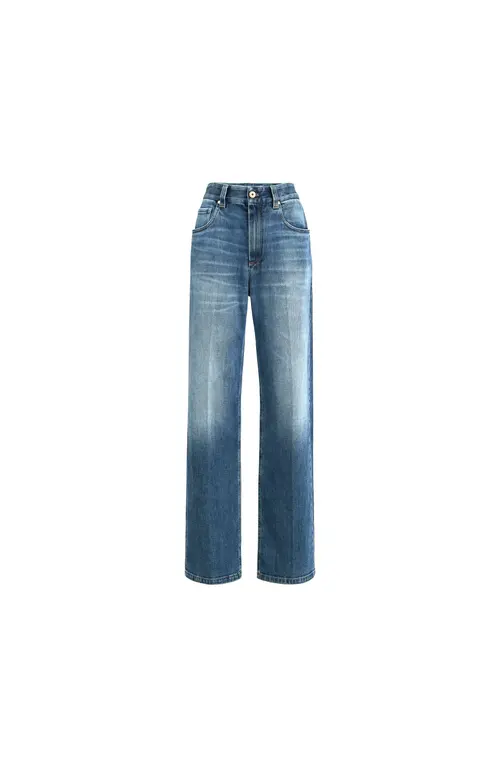 Brunello Cucinelli Loose Fit Cotton Trousers With Monili Detail