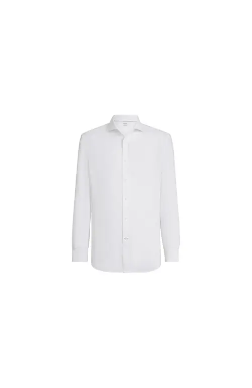 Brunello Cucinelli Linen Shirt With Spread Collar