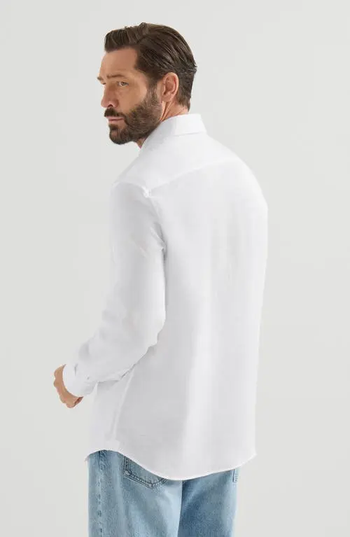 Brunello Cucinelli Linen Shirt With Spread Collar
