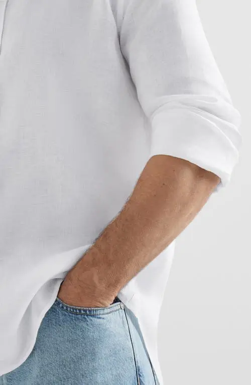 Brunello Cucinelli Linen Shirt With Spread Collar