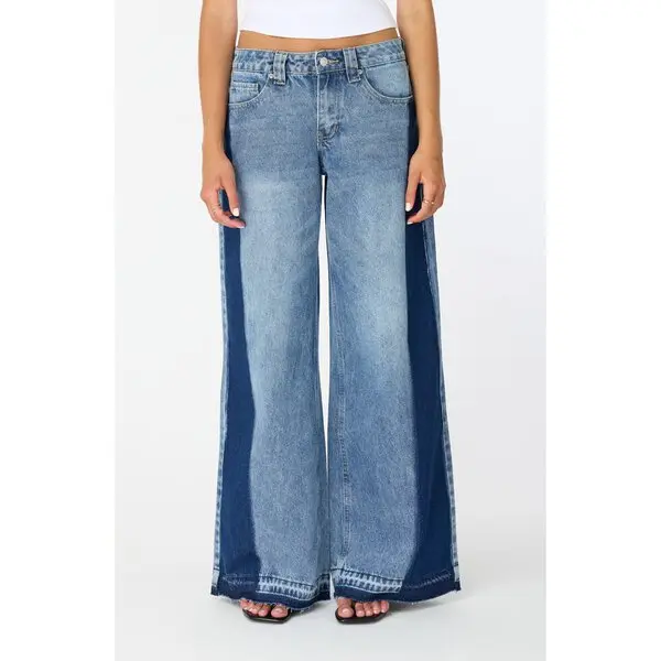 FADE OUT LOUD Maya Two-tone Ultra Wide-leg Jeans