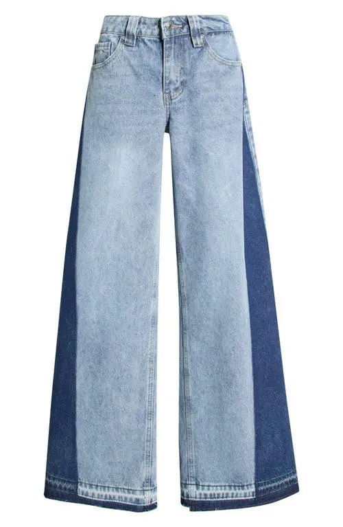 FADE OUT LOUD Maya Two-tone Ultra Wide-leg Jeans