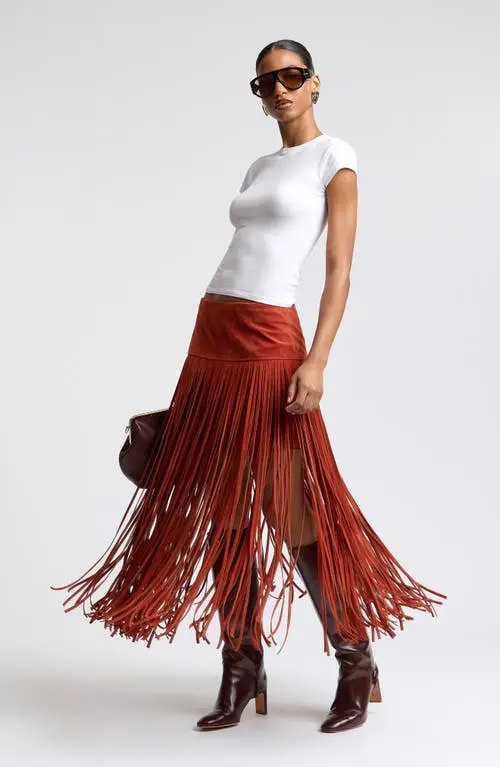 Avec Les Filles Fringe Maxi Skirt