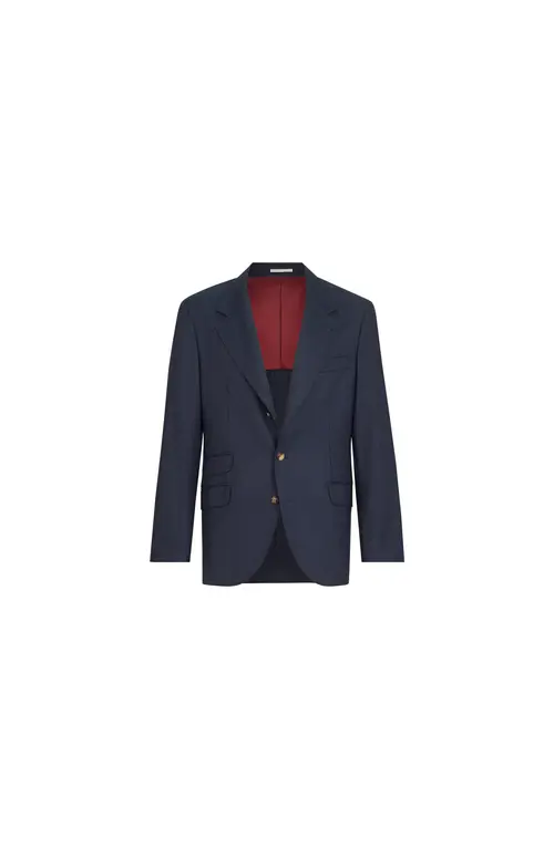 Brunello Cucinelli Virgin Wool Flannel Deconstructed Cavallo Blazer