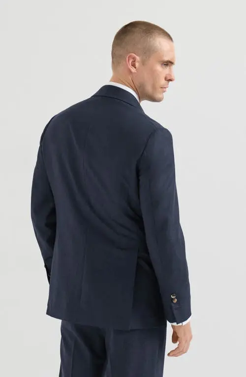 Brunello Cucinelli Virgin Wool Flannel Deconstructed Cavallo Blazer