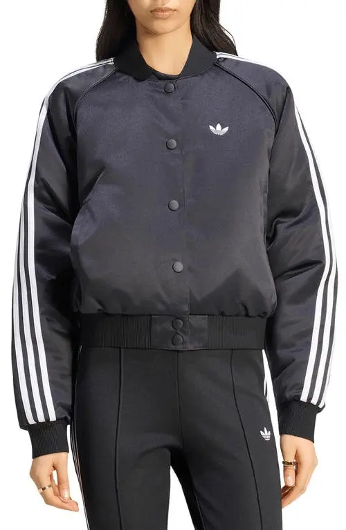 ADIDAS ORIGINALS Sst Satin Bomber Jacket - Black/whit