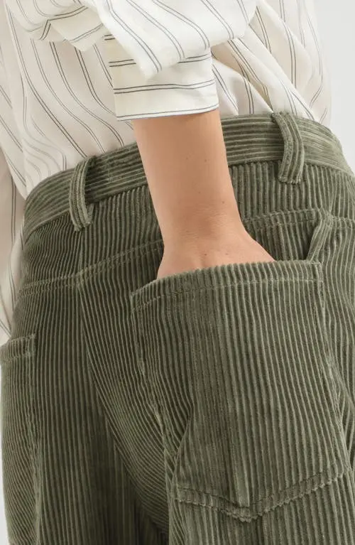 Brunello Cucinelli Cotton Corduroy Trousers With Monili - Origano