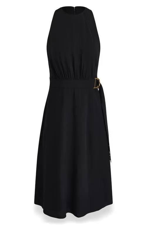 DONNA KARAN WEEKEND Racerback Faux Wrap Dress With Hardware Detail