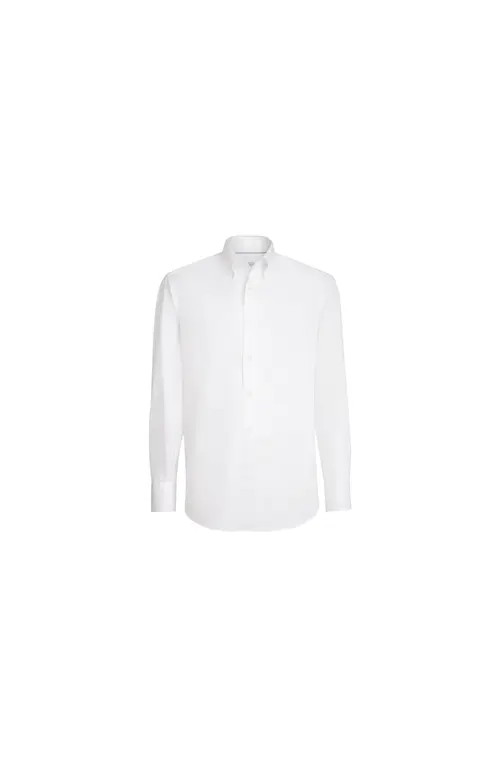 Brunello Cucinelli Twill Shirt With Button-down Collar
