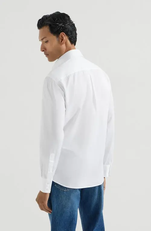 Brunello Cucinelli Twill Shirt With Button-down Collar