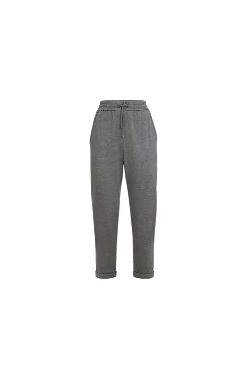 Brunello Cucinelli Cotton And Silk Blend Trousers With Shiny Pocket Detail