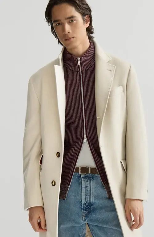 Brunello Cucinelli Lightweight Water-resistant Cashmere Coat With Double Vents