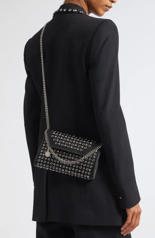 Stella McCartney Falabella Studded Faux Leather Wallet On A Chain