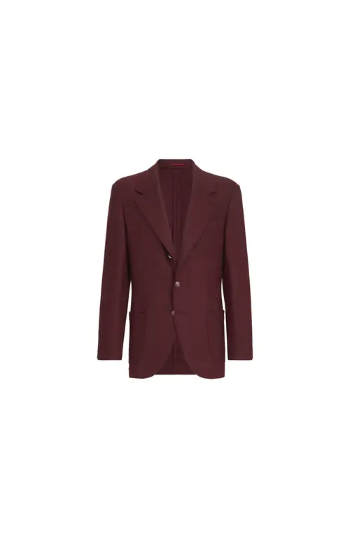 Brunello Cucinelli Cashmere Panama Deconstructed Blazer With Patch Pockets And Metal Buttons