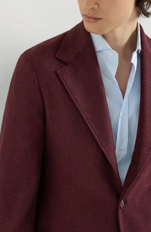 Brunello Cucinelli Cashmere Panama Deconstructed Blazer With Patch Pockets And Metal Buttons