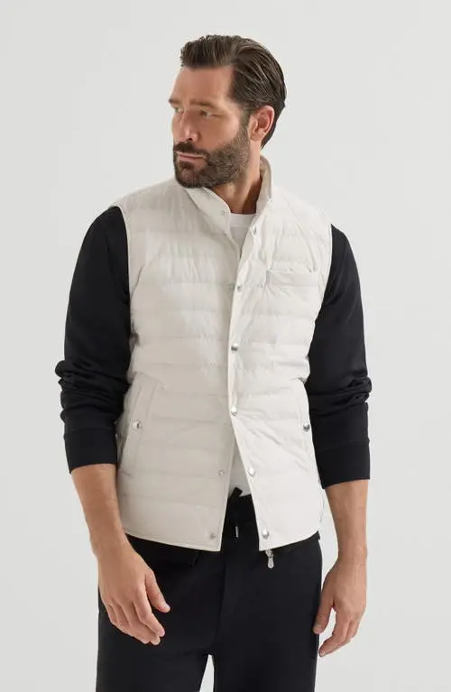 Brunello Cucinelli Bonded Taffeta Lightweight Down Vest - Panama