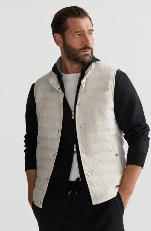 Brunello Cucinelli Bonded Taffeta Lightweight Down Vest - Panama