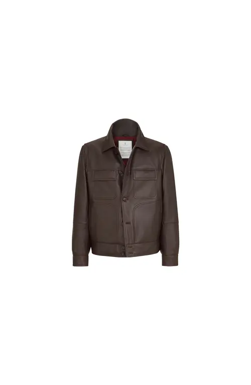 Brunello Cucinelli Nappa Leather Outerwear Jacket With Thermore® Padding