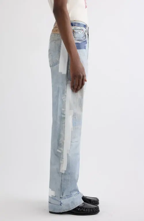 Acne Studios Trompe L'oeil Tape Loose Fit Wide Leg Jeans