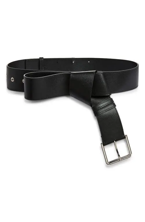 Givenchy Windsor Knot Leather Belt With Buckle - Black