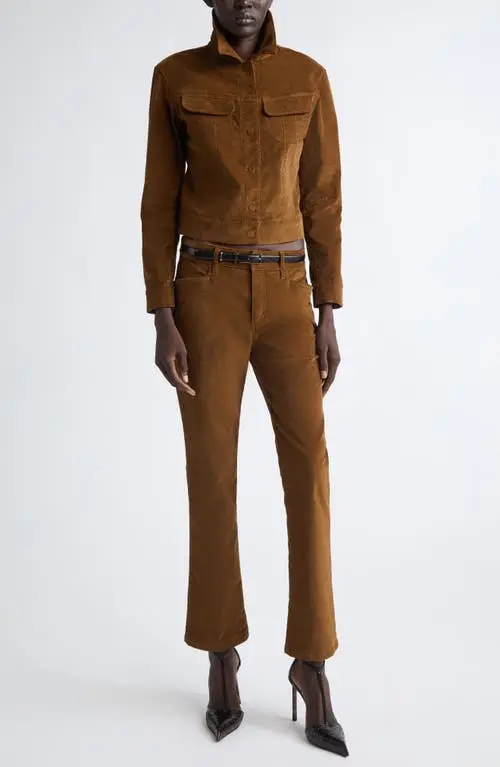 TOM FORD Stretch Cotton Velvet Skinny Flare Pants