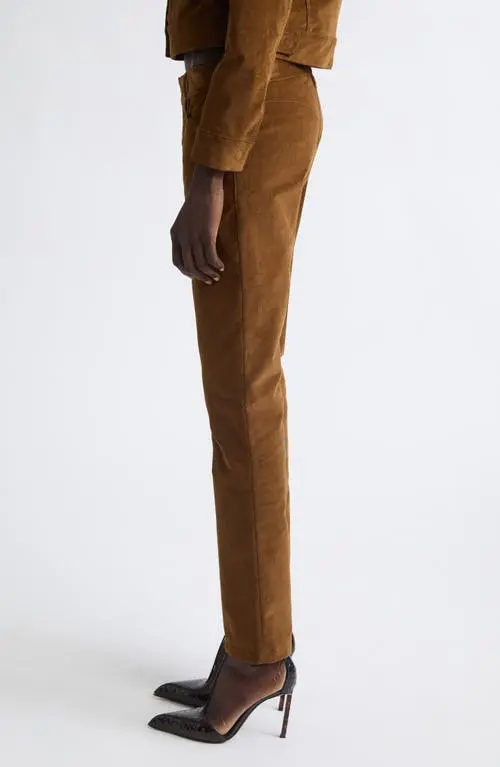 TOM FORD Stretch Cotton Velvet Skinny Flare Pants