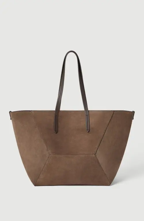 Brunello Cucinelli Bc Duo Suede Bag With Monili - Brown
