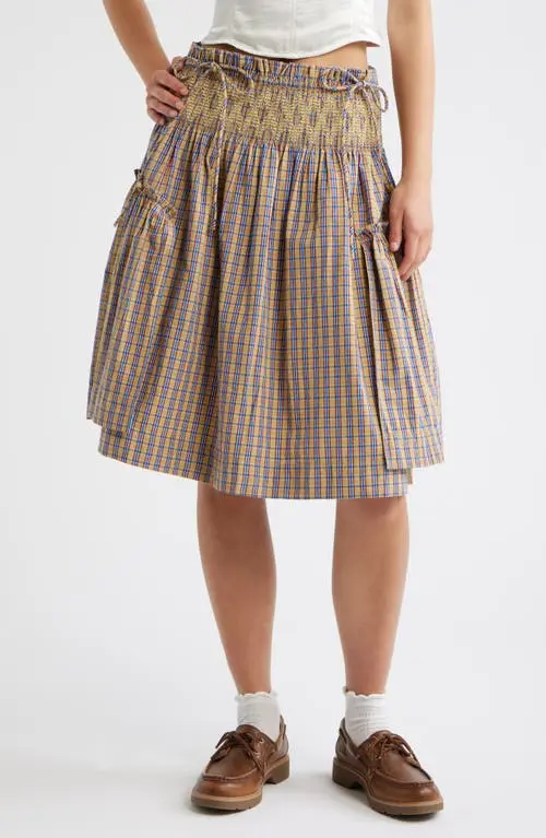 DAMSON MADDER Lilo Smocked Plaid Minidress