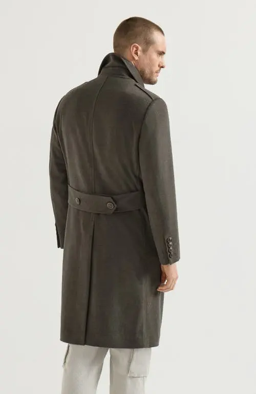 Brunello Cucinelli Lightweight Virgin Wool Cloth One-and-a Half Breasted Coat With Peak Lapels