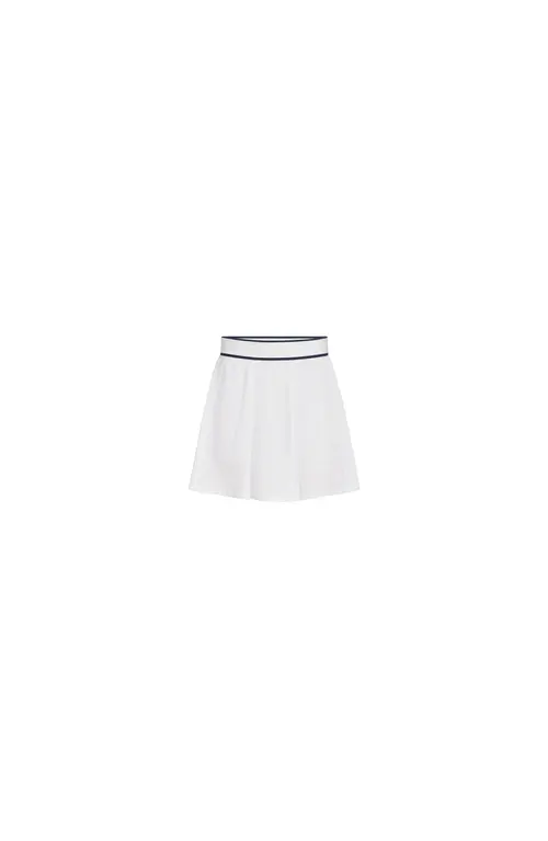 Brunello Cucinelli Stretch Cotton Piqué Mini Skirt With Logo Detail