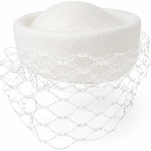 BINATA MILLINERY Kahon Pillbox Fascinator Hat With Cage Veil