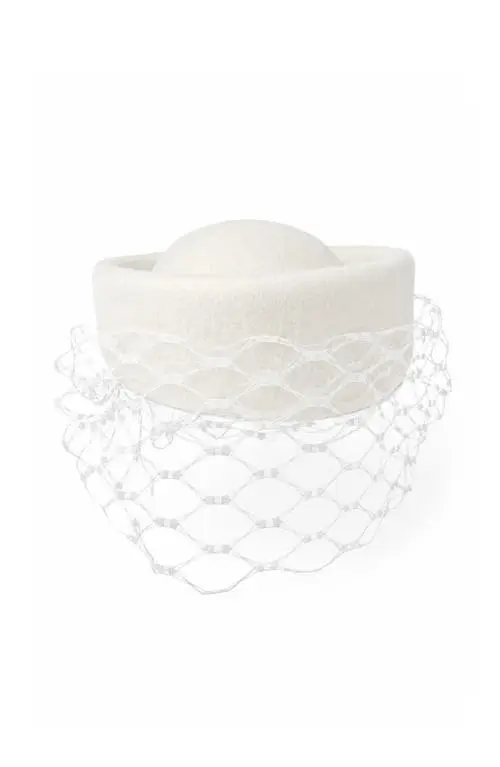 BINATA MILLINERY Kahon Pillbox Fascinator Hat With Cage Veil