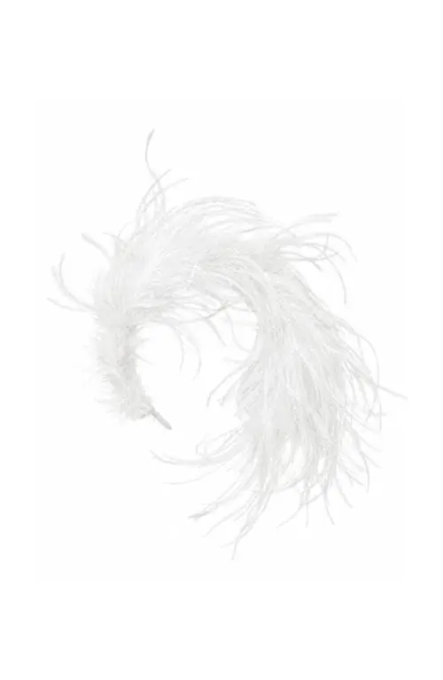 BINATA MILLINERY Ostrich Feather Headband - White