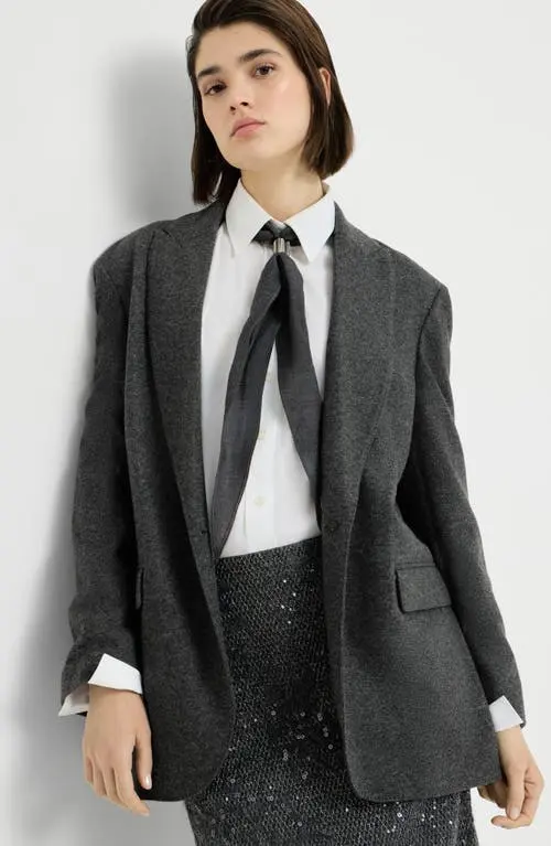 Brunello Cucinelli Cashmere Jersey Blazer With Monili