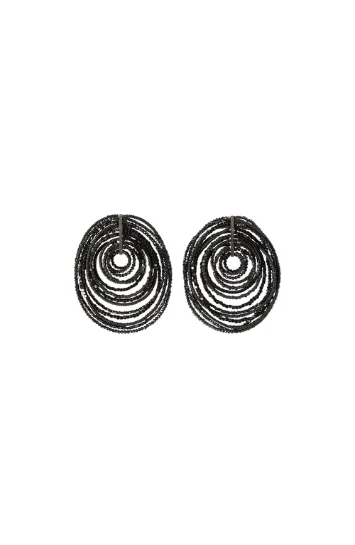 Brunello Cucinelli Hematite And Sterling Silver Dangle Earrings