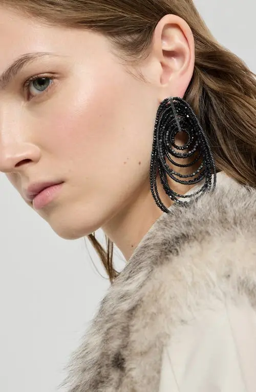 Brunello Cucinelli Hematite And Sterling Silver Dangle Earrings