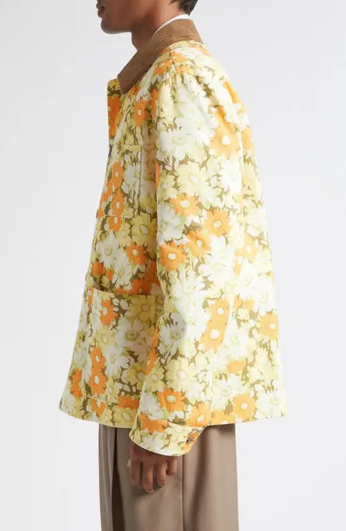 Valentino Garavani Papier Floral Print Cotton Twill Shirt Jacket