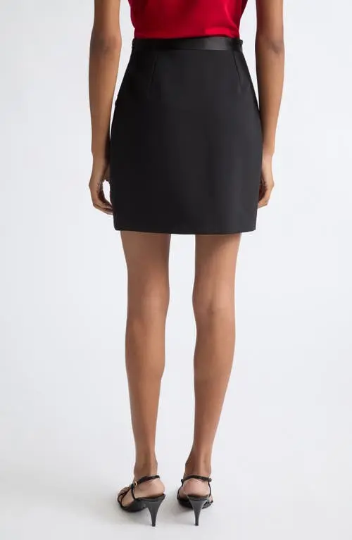 Versace Stretch Virgin Wool Mini Skirt With Medusa Filigree Embellishments