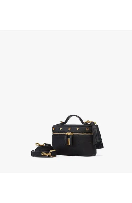 Mcm Mini Pina Vanity Case In Studded Calfskin