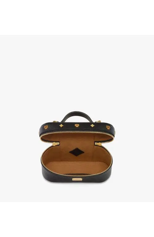 Mcm Mini Pina Vanity Case In Studded Calfskin