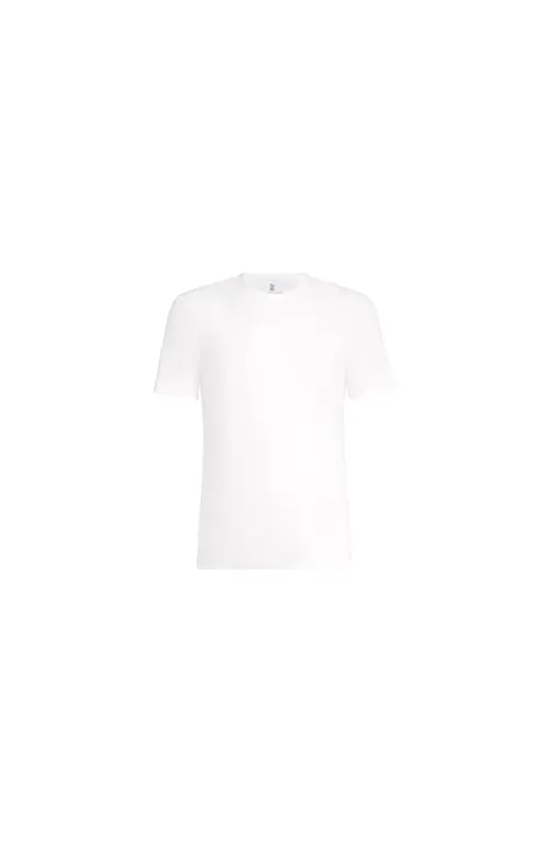 Brunello Cucinelli Stretch Cotton And Modal Ribbed Jersey Crew Neck T-shirt