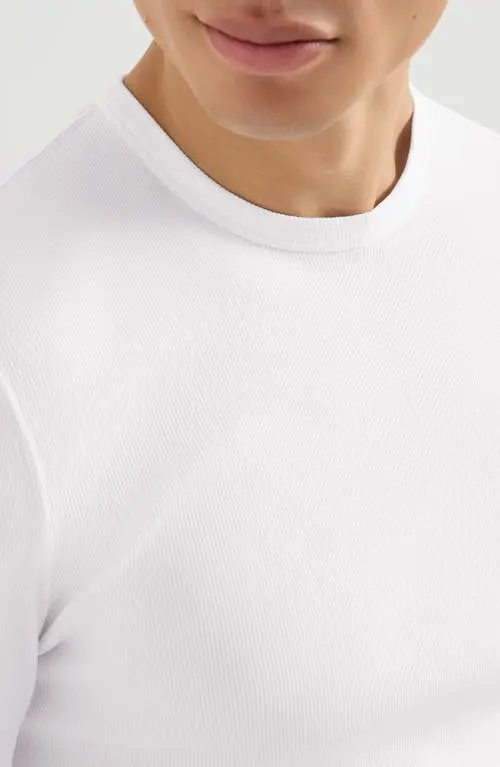 Brunello Cucinelli Stretch Cotton And Modal Ribbed Jersey Crew Neck T-shirt