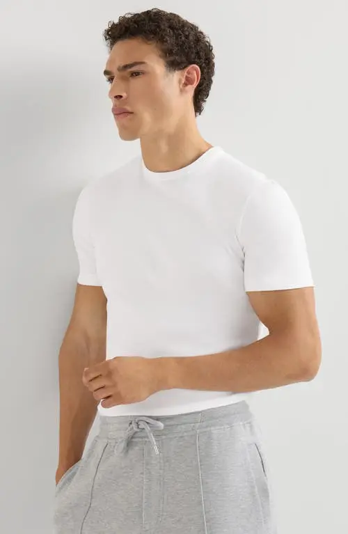 Brunello Cucinelli Stretch Cotton And Modal Ribbed Jersey Crew Neck T-shirt