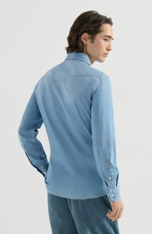 Brunello Cucinelli Lightweight Denim Western Shirt