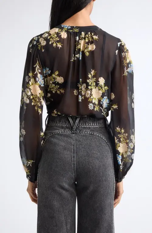 Veronica Beard Ashlynn Silk Chiffon Blouse