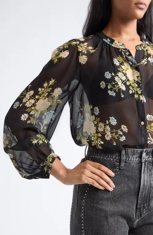 Veronica Beard Ashlynn Silk Chiffon Blouse