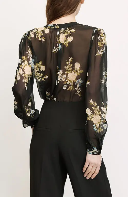 Veronica Beard Ashlynn Silk Chiffon Blouse