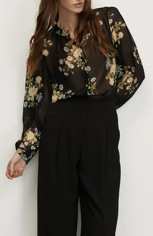 Veronica Beard Ashlynn Silk Chiffon Blouse