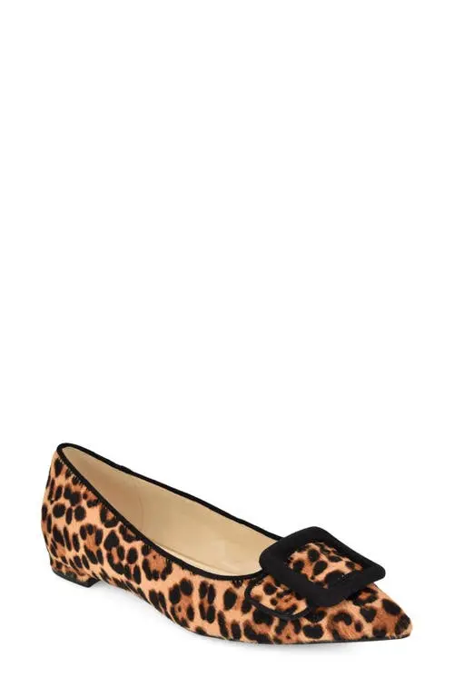 Nine West Jesike Genuine Calf Hair Flat - Leopard